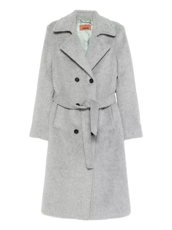 Missoni Belted Double-breasted Coat - Grey