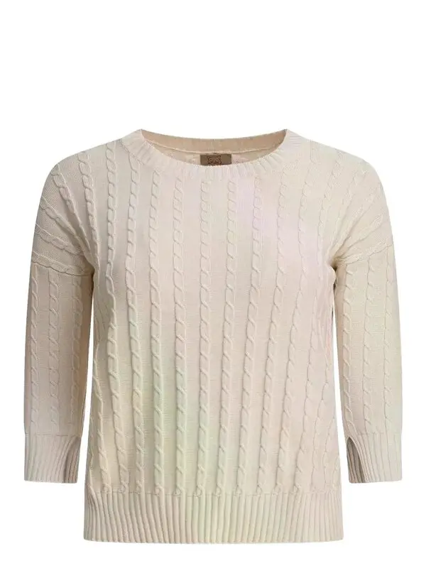 RAKKI Cable-knit Cotton Sweater - Neutrals