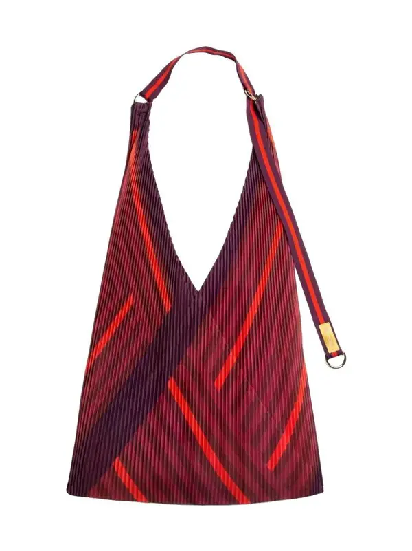 MULTITUDES BAGS Pleated Striped-pattern Tote Bag - Red