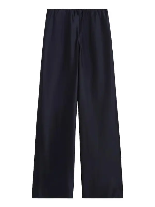 Cos Satin Wide-leg Pants - Navy