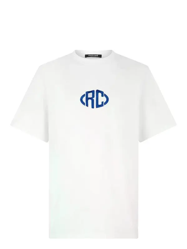 Roberto Cavalli Logo-embroidered T-shirt - White