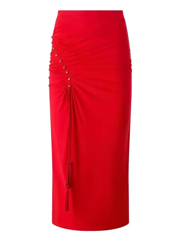 Roberto Cavalli Gathered High-rise Skirt - Red