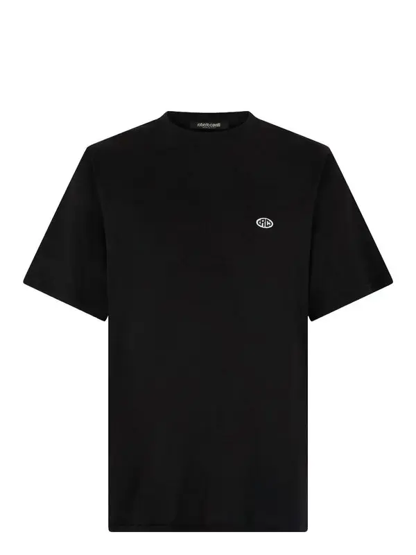 Roberto Cavalli Logo-patch T-shirt - Black