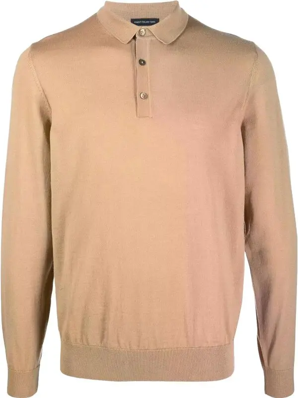BOSS Long-sleeve Polo Shirt - Neutrals