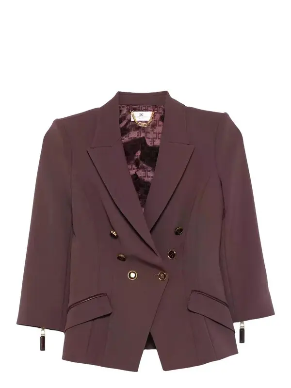 Elisabetta Franchi Double-breasted Jacket - Brown