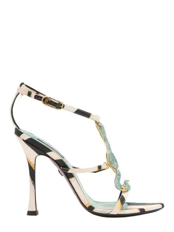 Roberto Cavalli Ray Of Sea Strappy Heeled Sandals - Blue