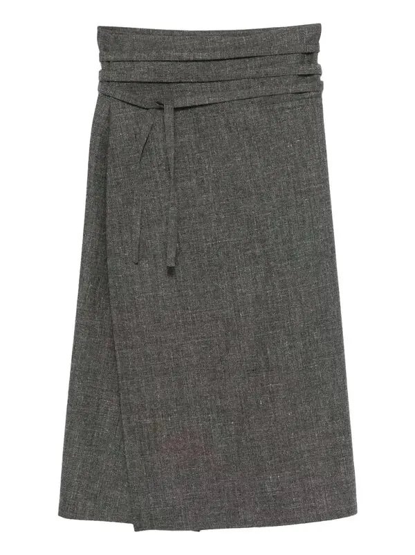 Fabiana Filippi Belted Midi Skirt - Grey