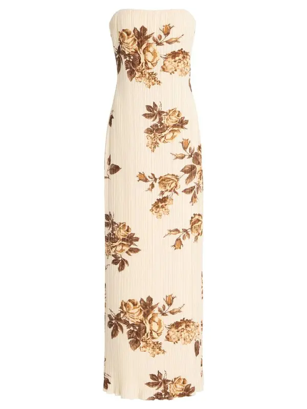 Magda Butrym Floral Plissé Midi Dress - Print