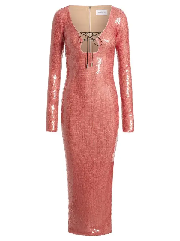 16Arlington Sequined Midi Dress - Pink