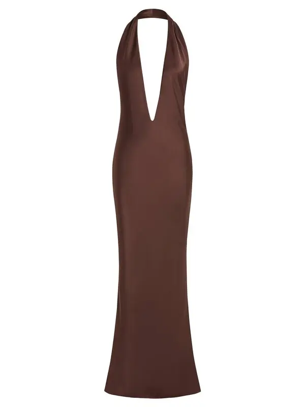16Arlington Maren Bias-cut Gown - Brown