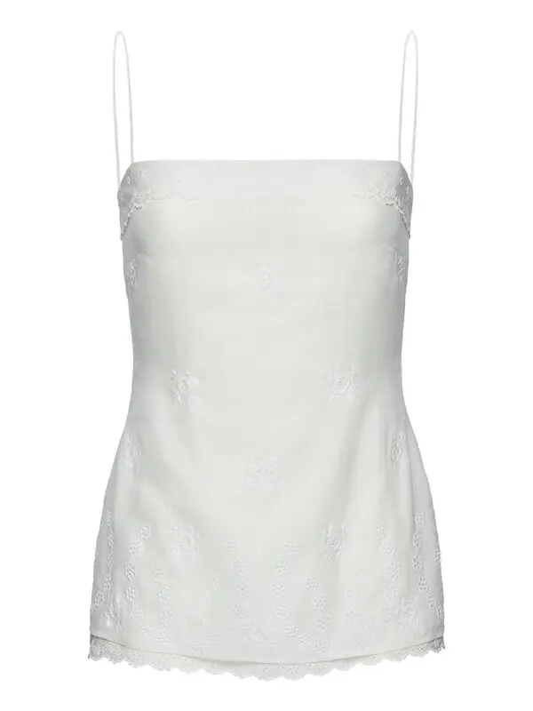 Magda Butrym Broderie Anglaise Sleeveless Top - White