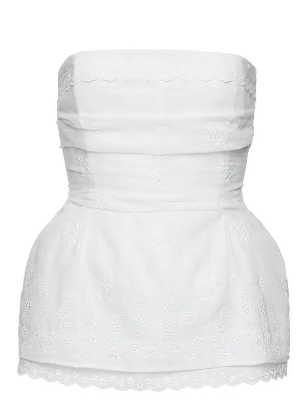 Magda Butrym Lace-trimmed Corset Top - White