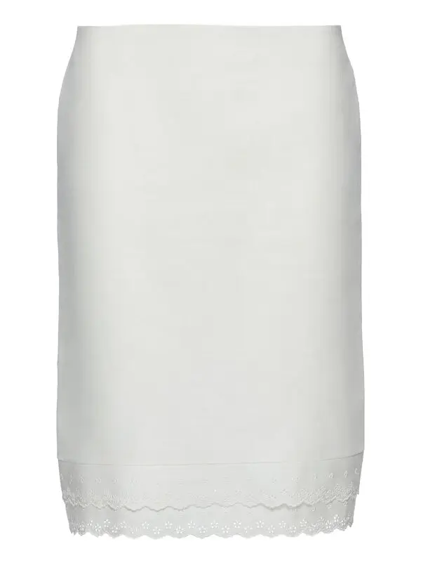 Magda Butrym Lace-trimmed Pencil Skirt - White