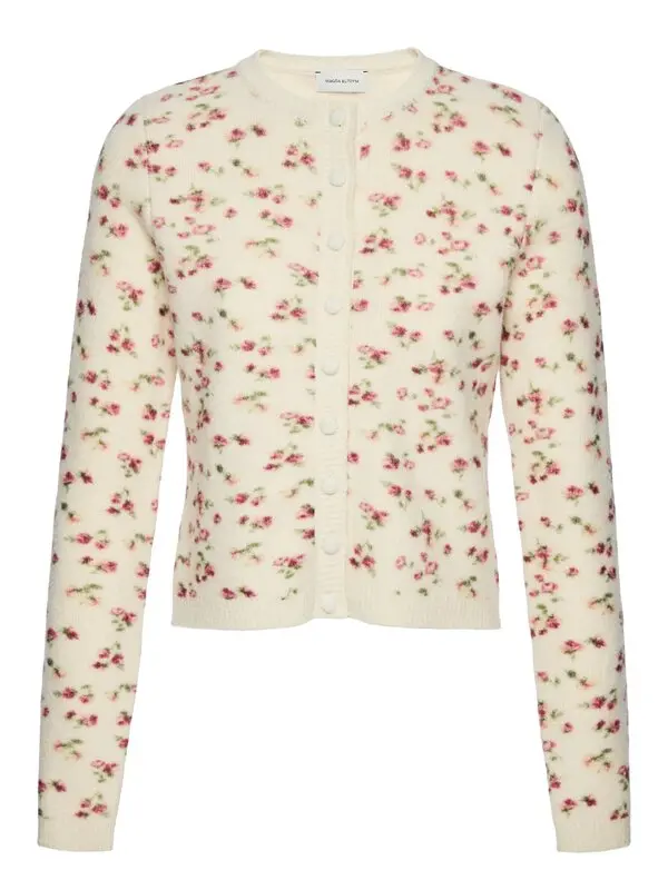 Magda Butrym Wool-silk-cashmere Blend Cardigan - Print