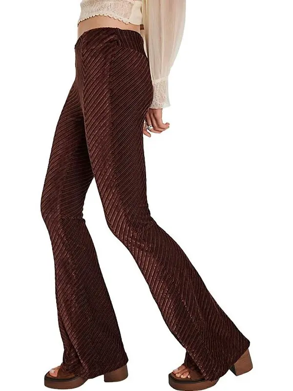 Free People Penny Velvet Flared Pants - Brunette