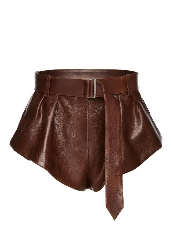Magda Butrym Belted Mini Shorts - Brown