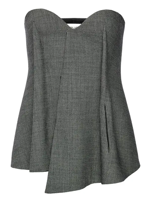 Magda Butrym Wool-blend Strapless Top - Grey