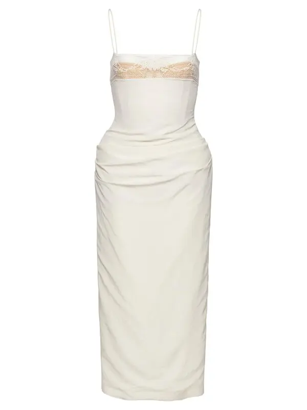 Magda Butrym Lace-trimmed Midi Dress - Ivory