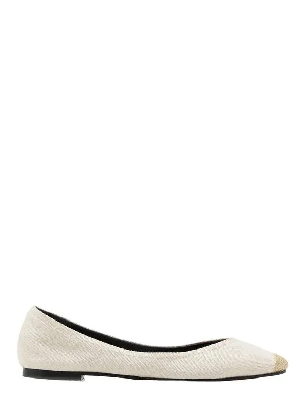 Jacquemus The Ovalo Leather Ballet Flats - White