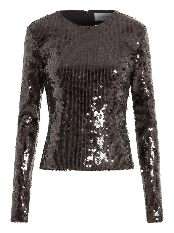 16Arlington Tanith Sequin Mesh Top - Brown