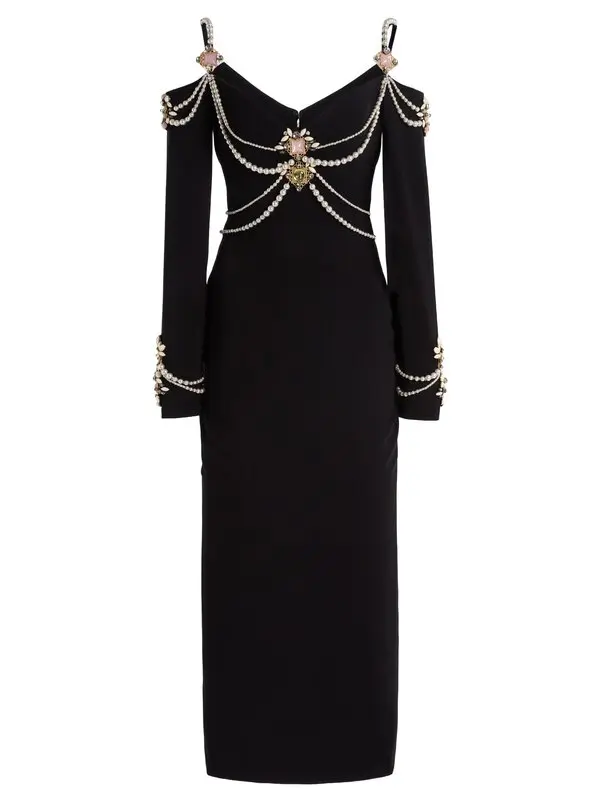 Zuhair Murad Embroidered Off-shoulder Midi Dress - Multi