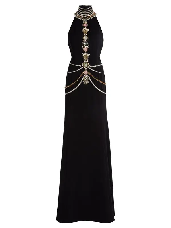Zuhair Murad Embroidered Halter Gown - Multi