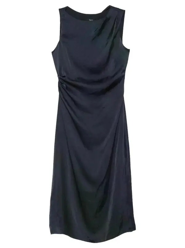 Theory Draped Cowl-neck Dress - Blue