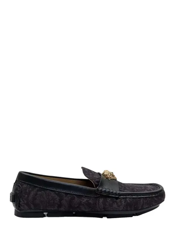 Versace Patterned Loafers - Black