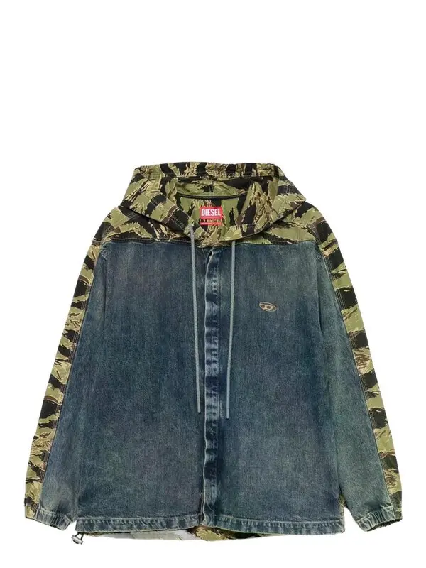 Diesel Camouflage-panel Denim Jacket - Blue