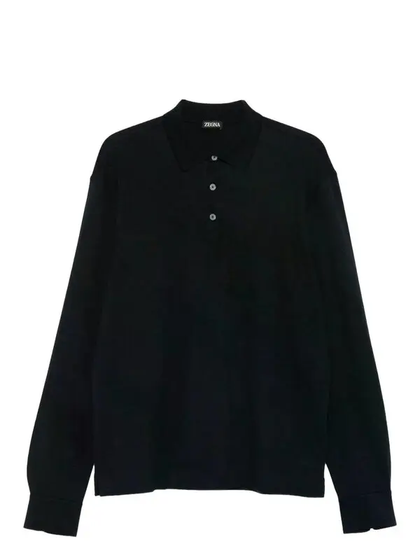 Zegna Long-sleeve Polo Shirt - Black