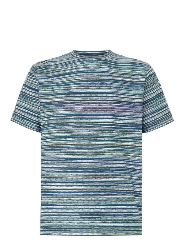 Missoni Flame-zigzag Pattern Crew-neck T-shirt - Blue