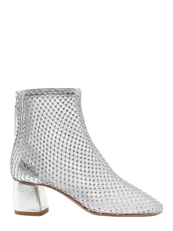 FORTE_FORTE 60mm Embellished Mesh Boots - Grey