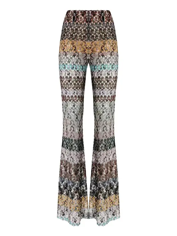 Missoni Striped Flared Trousers - Neutrals