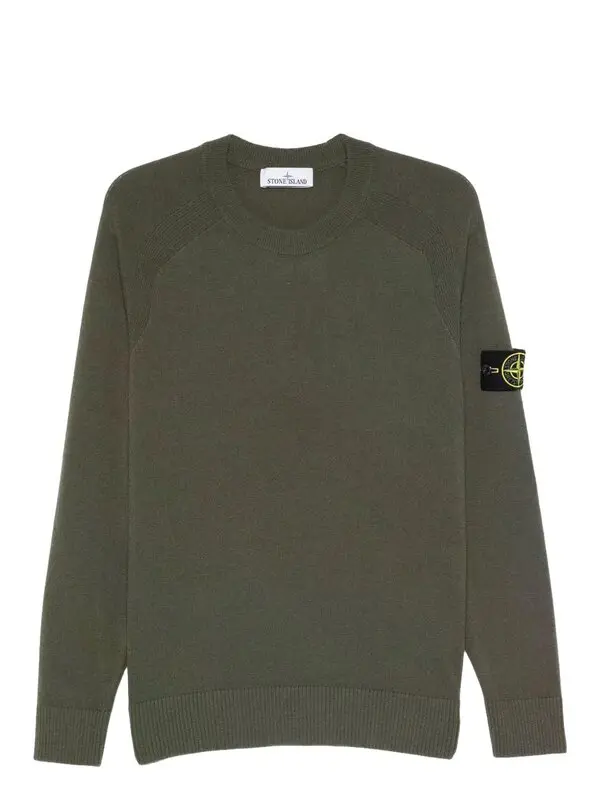 Stone Island Raglan-sleeves Wool Sweater - Green