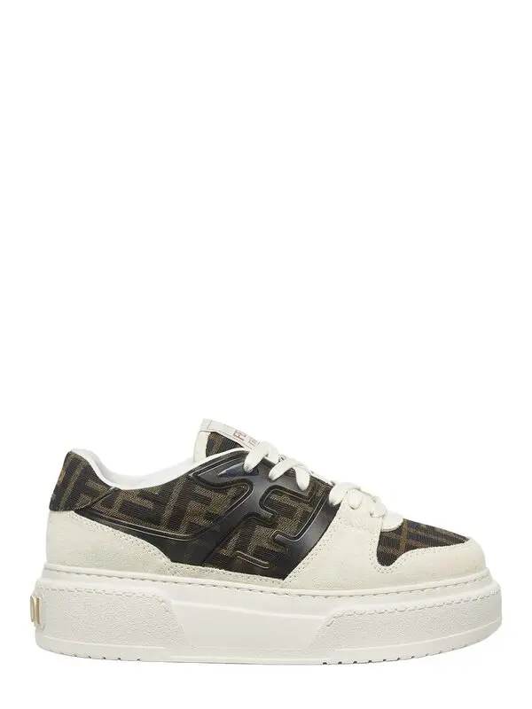 Fendi Match Lace-up Sneakers - White