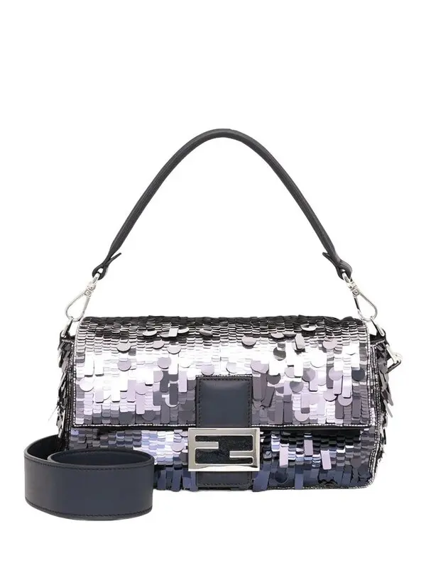 Fendi Metallic Sequined Baguette - Blue