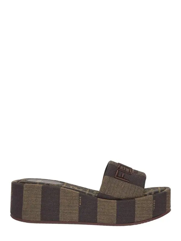 Fendi Sunshine Platform Slides - Brown