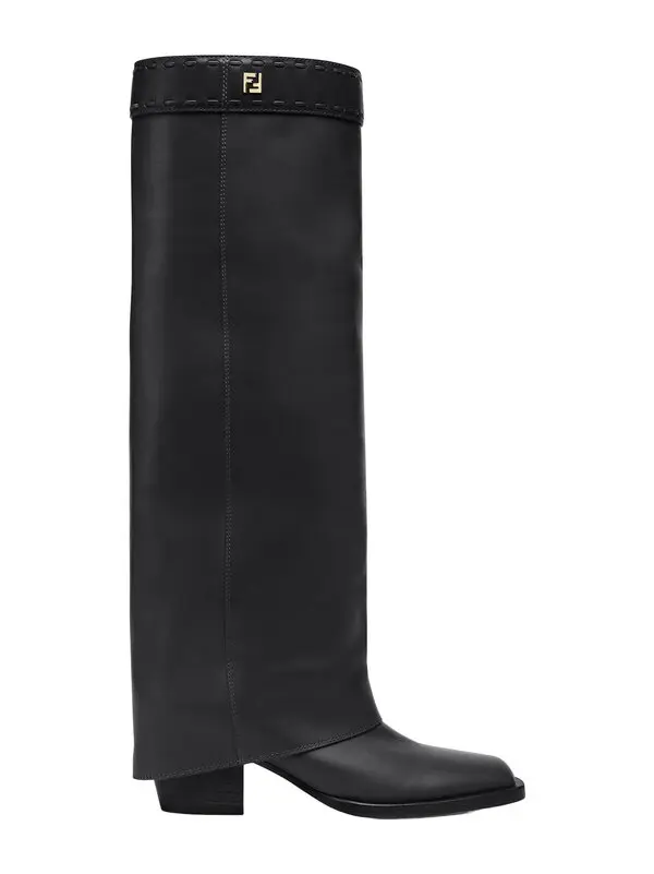 Fendi Minerva Square Toe Boots - Black