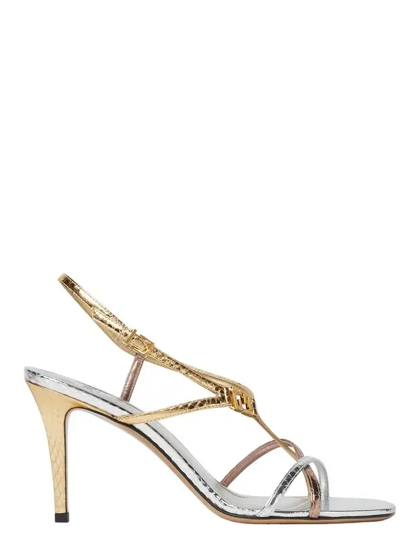 Fendi Ffold Metallic Ayers Sandals - Multicolour