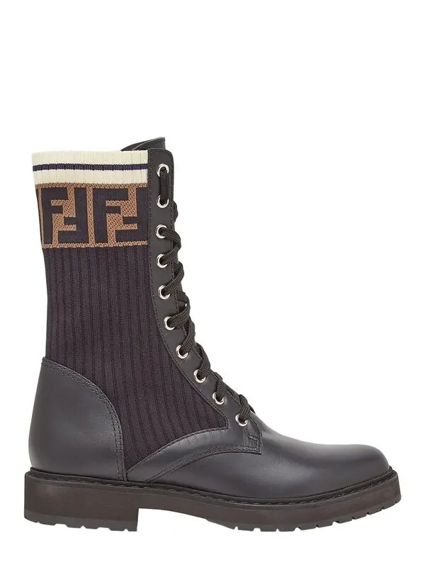 Fendi Rockoko Combat Boots - Black