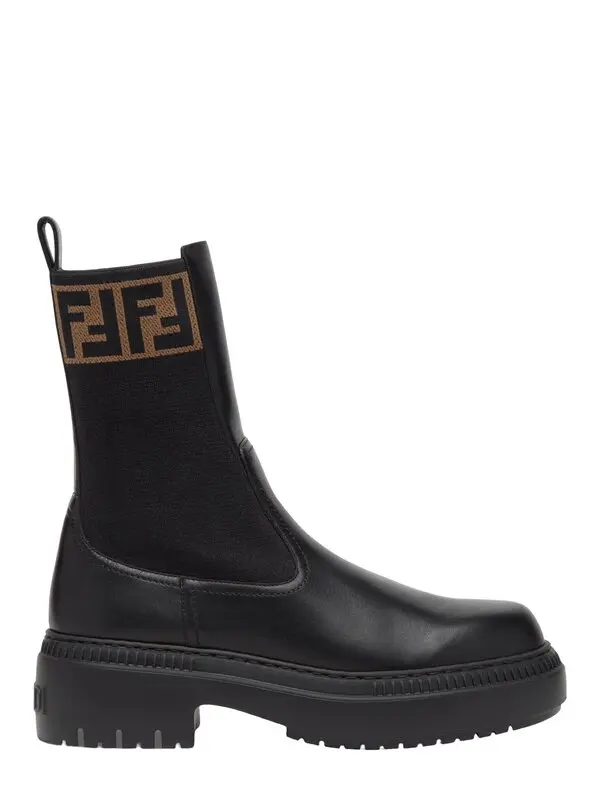 Fendi Domino Biker Boots - Black