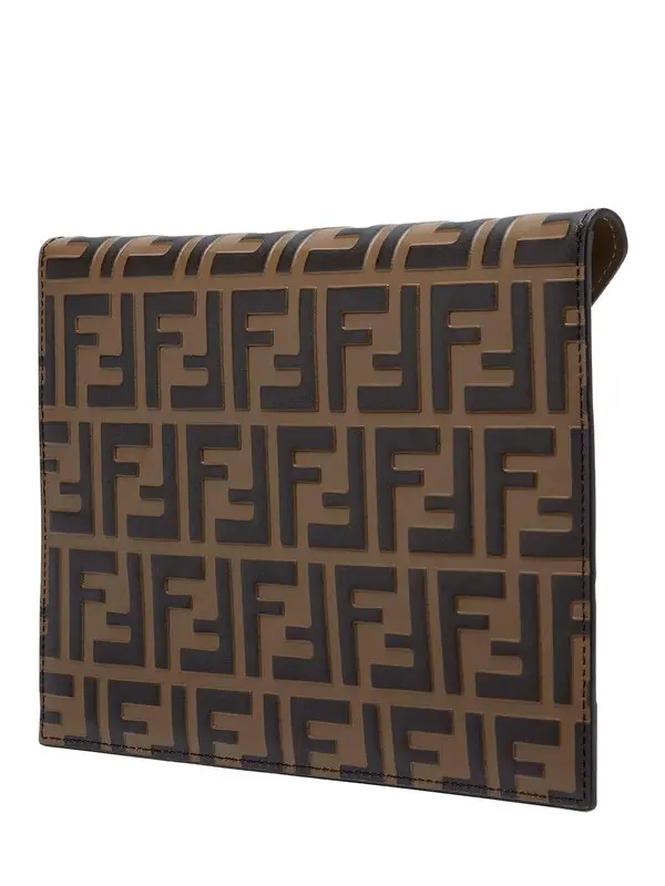 Fendi Ff Diamonds Flat Pouch - Brown