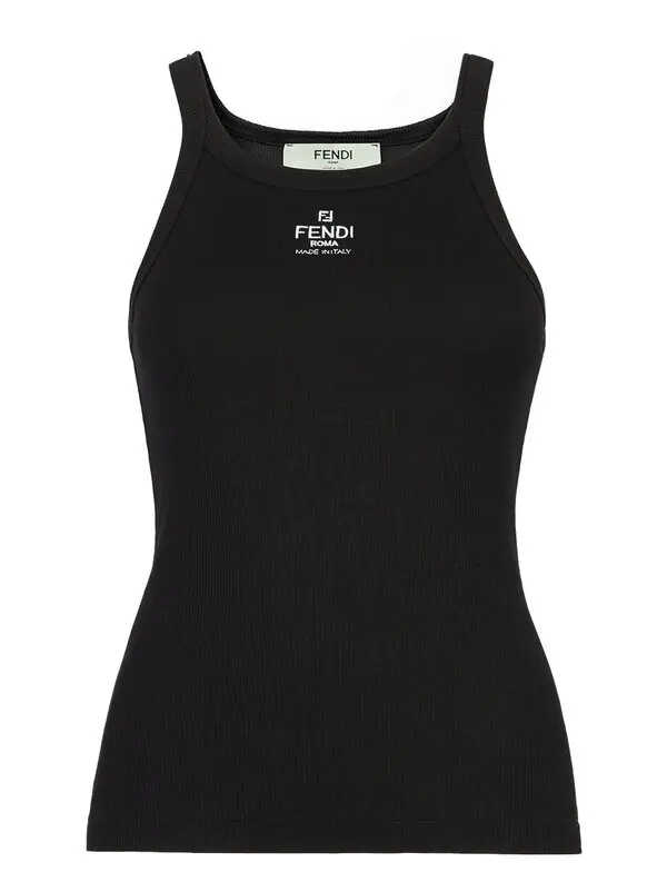 Fendi Slim-fit Sleeveless Top - Black
