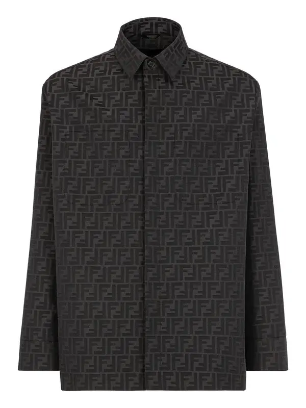 Fendi Jacquard Ff Motif Canvas Blouson - Black
