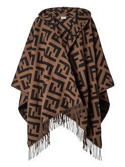 Fendi Ff Cashmere Poncho - Brown