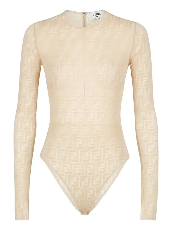 Fendi Lace Ff Motif Body - Beige