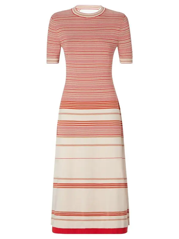 Fendi Striped Fitted Midi Dress - Multicolour