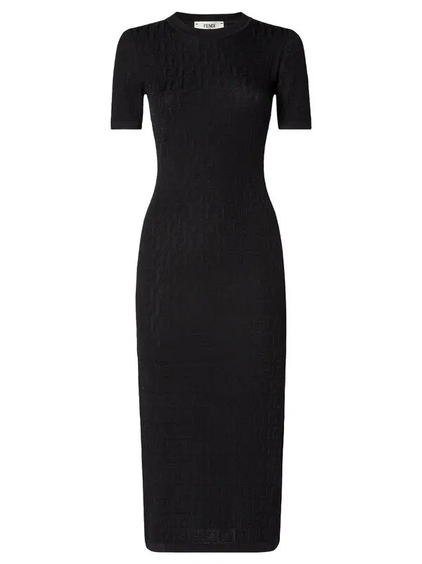 Fendi Fitted Midi Dress - Black