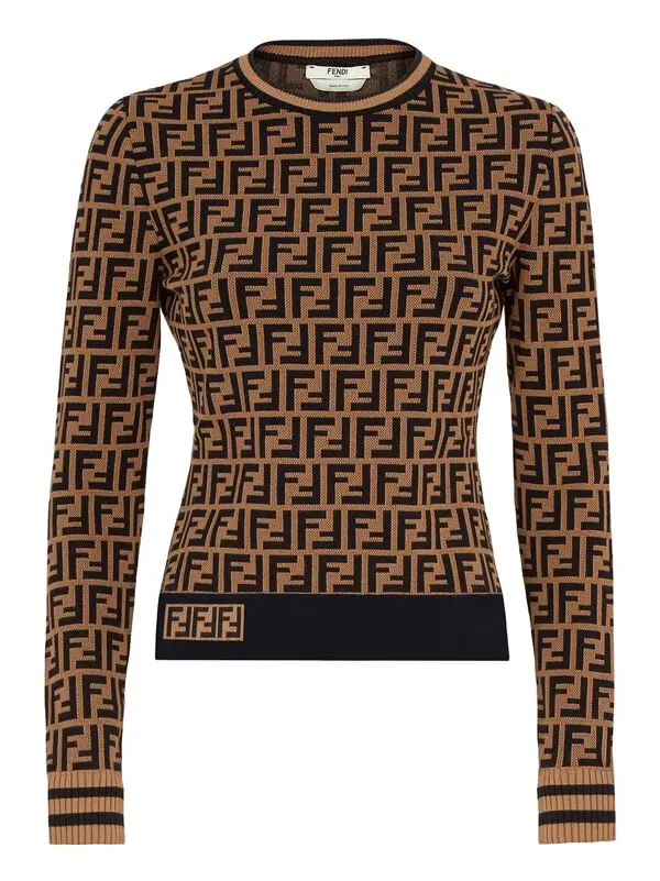 Fendi Long Sleeve Pullover Top - Multicolour