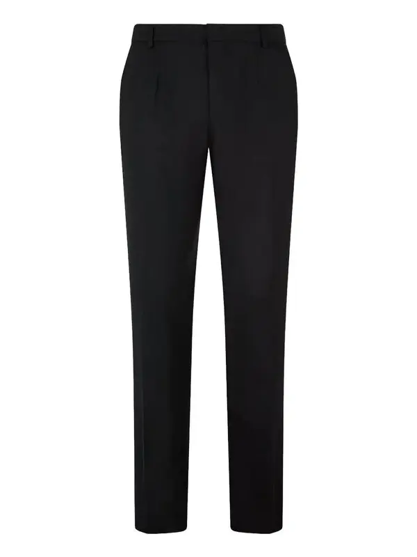 Roberto Cavalli Pleated Virgin-wool Trousers - Black